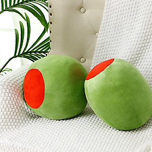 Beeveer Christmas Decorative Gift Cute Olive Plush Pillow Kawaii Fruit Hugging Plushies Soft Novelty Toy Cushion Seat Xmas Decor for Kids Girl Home
