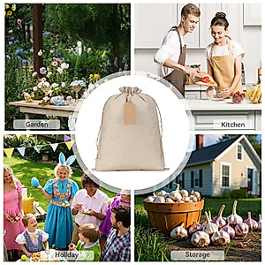 Tapleap Burlap Bags with Drawstring, 12 x 16 inches (Lot of 10) Burlap Favor Sacks for Wrapping Gifts, Birthday, Wedding, Party or Household Use Like Planting Flowers(Original)