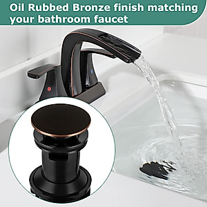 PARLOS Push & Seal Pop Up Drain Assembly Stopper for Bathroom Sink with Overflow Oil Rubbed Bronze, 20716