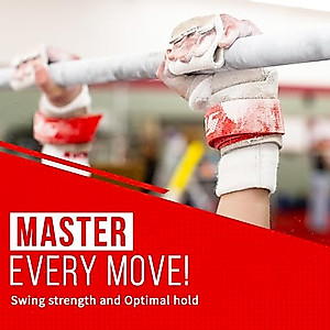 Reisport Hook/Loop High Bar Gymnastics Grips for Men - Durable Leather Straps for Secure Grip - Hand Grips for Gymnastics Bars Men & Boys - Gymnastics Equipment & Accessories for Advanced Gymnasts, Made In USA - Medium