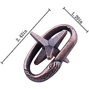Brain Teaser Puzzle for Adults Puzzles Metal Hole Lock Adult Educational Toy Jigsaw IQ Puzzle (Ferrous)