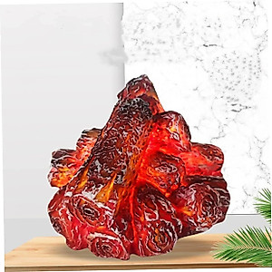 Ckuakiwu Pretend Fireplace, Flameless Fireplace Light, 3D Artificial Charcoal Lamp, Charcoal Burning Lamp with Realistic Log, Desktop Decorative Ornament for Festival, Home, Christmas Decoration