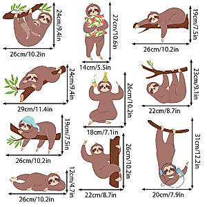 MEFOSS Large Sloth Wall Decal Kids Wall Stickers Peel and Stick Nursery Kids Baby Room Playroom Wall Decor