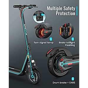 Gyroor Electric Scooter Adults with Dual Shock Absorbers Up to 31 Miles 18.6Mph,Turn Signal 500W Motor NFC Safety Lock,IP67 Core Components Waterproof Foldable Scooter Electric for Adults