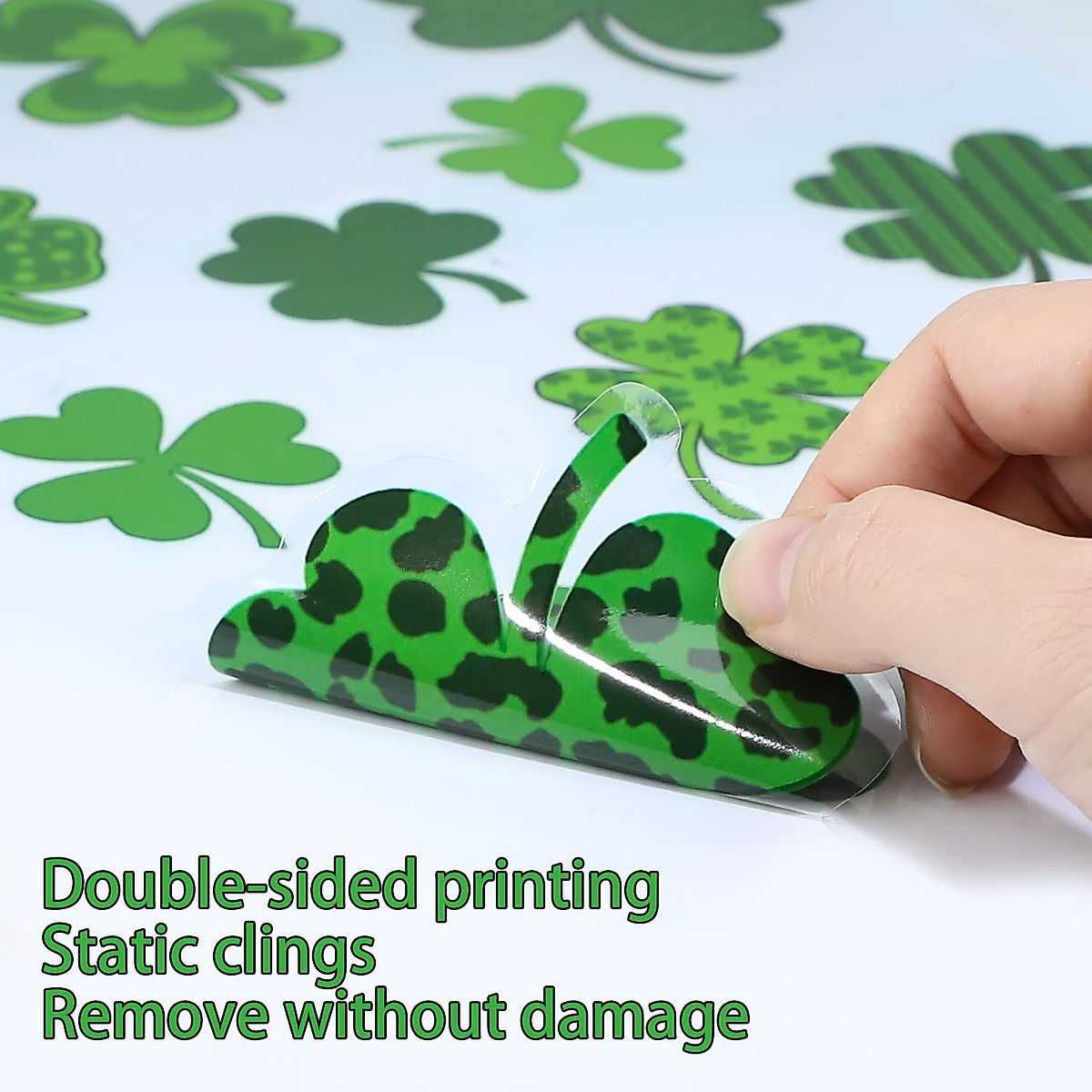 St Patricks Day Window Clings, Double-Side Quality Printed Shamrock Decorations for St Patrick's Day, Lucky Irish Decals Party Ornaments…