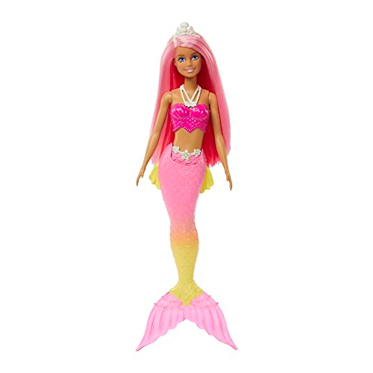 Barbie Dreamtopia Mermaid Doll, Pink Hair, Pink & Yellow Ombre Tail & Tiara Accessory