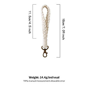 Dannwlot 6pcs Boho Macrame Wristlet Keychain for Women Car Key Holder Lanyard Keyring Strap Wallet Pendant Teacher Mother's Day Gift