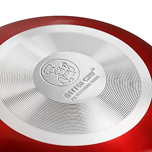 Better Chef 8in Silver Metallic Non Stick Gourmet Fry Pan in Red