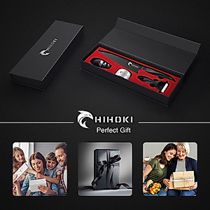 HiHoKi 8.5" Super Sharp Chef's Knife with Sheath - Black Shark Series-German High Carbon 1.4116 Stainless Steel -Pro Kitchen Cooking Knife, BO Oxidation, No Rust, Peeler, Sharpener & Gift Box Included