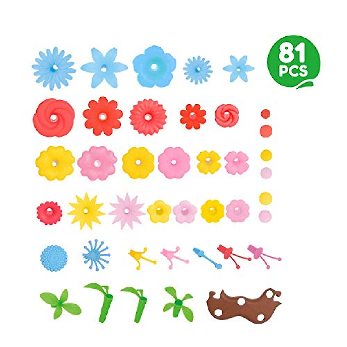 BFUNTOYS 81Pcs Flower Garden Building Toys for Girls 3 4 Year Old, Indoor Stacking Game Pretend Playset for Toddler, Educational Preschool Activities STEM Toy Gardening Gifts for Kids and Children