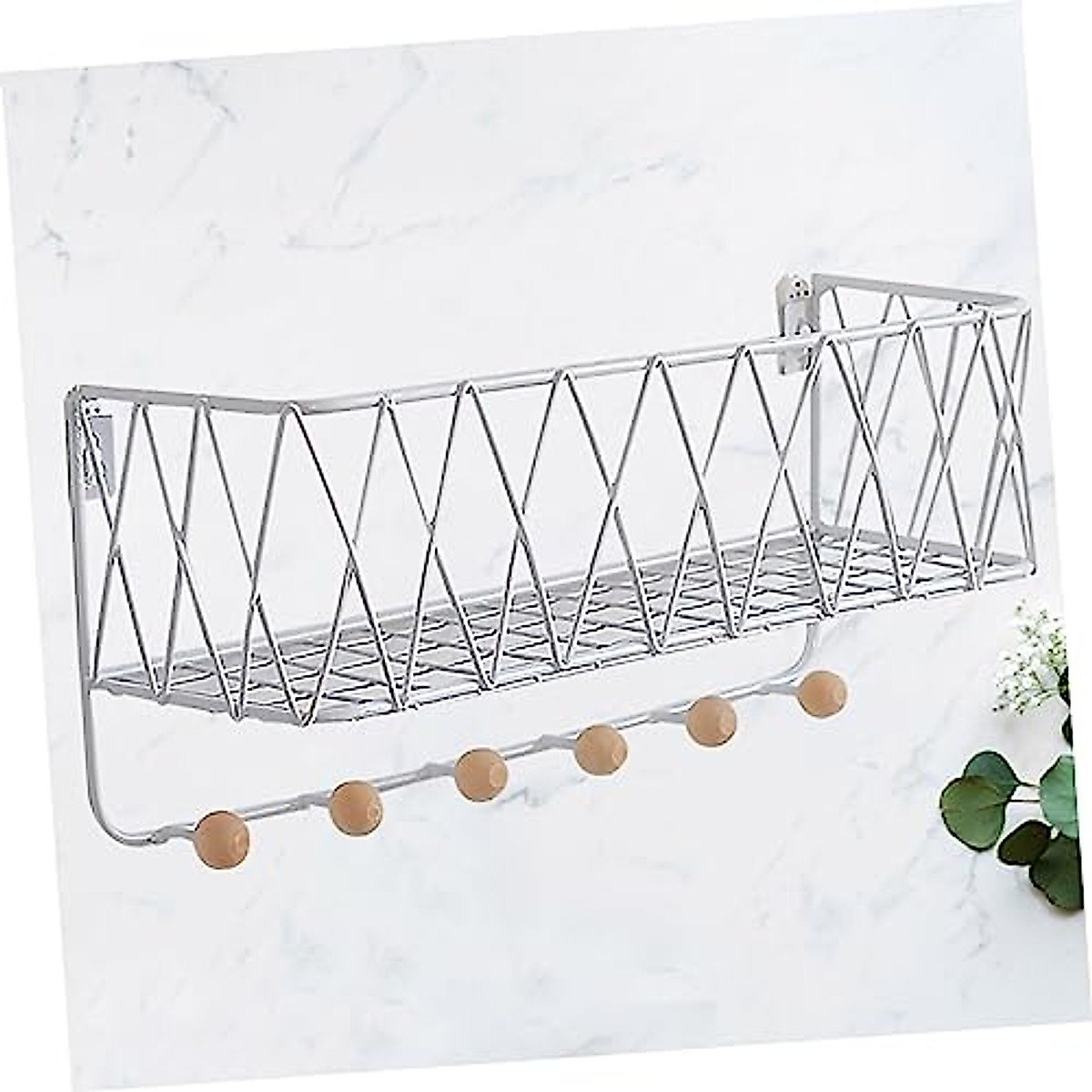 Parliky 1pc Wall Storage Shelves Storage Storage Storage Hanging Rack Hooks and Storage -Mounted Storage Rack Necktie Storage Case Wall Rack Storage Shelf White