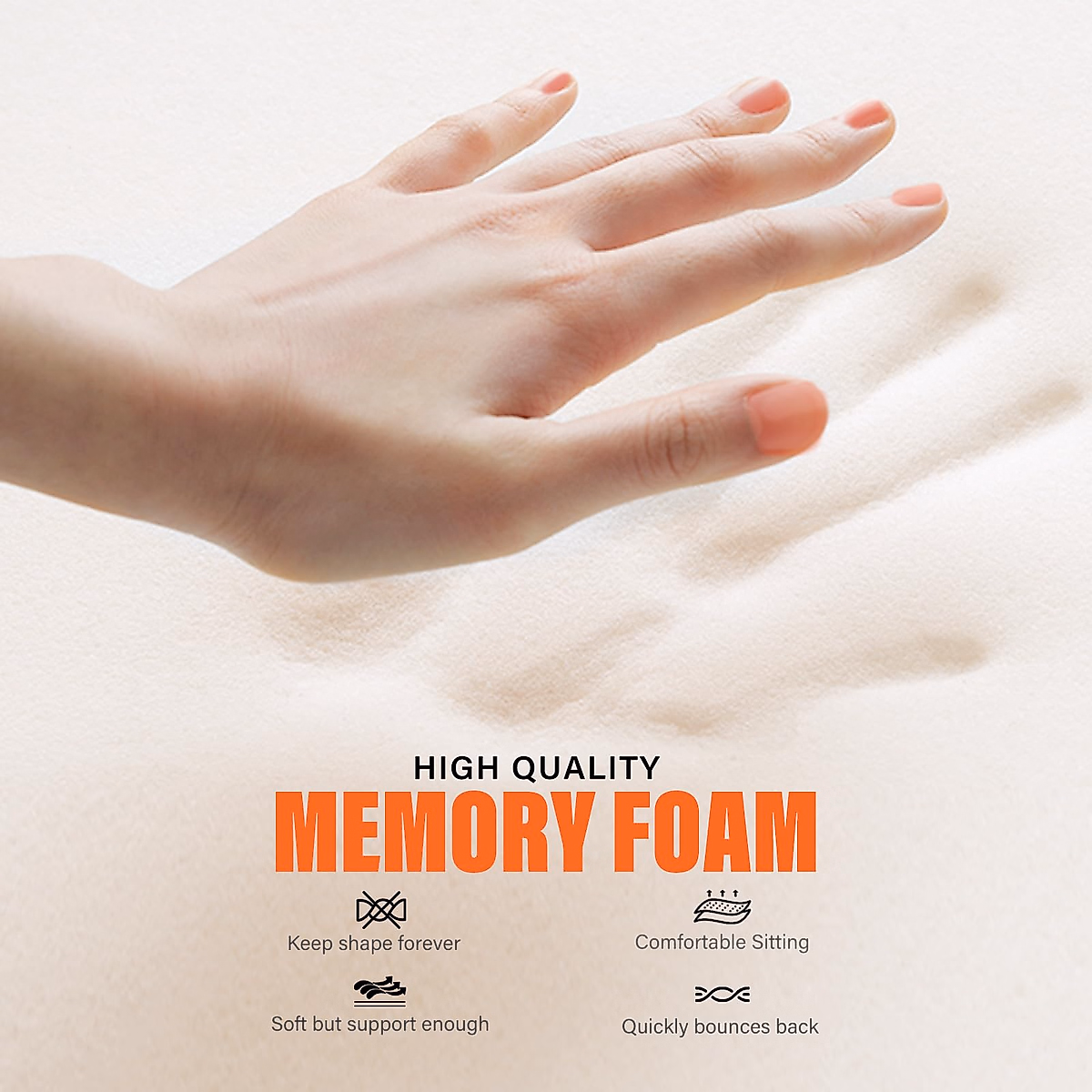 WAOAW Seat Cushion, Office Chair Cushions Butt Pillow for Long Sitting, Memory Foam Chair Pad for Back, Coccyx, Tailbone Pain Relief