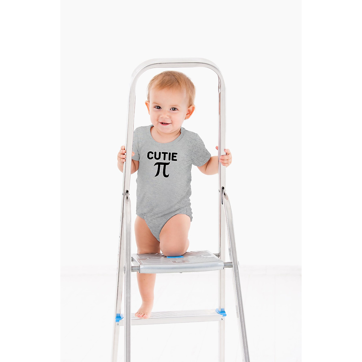 AW Fashions Cutie Pie - Math Parody Cute Novelty Funny Infant One-piece Baby Bodysuit (12 Months, Sports Grey)