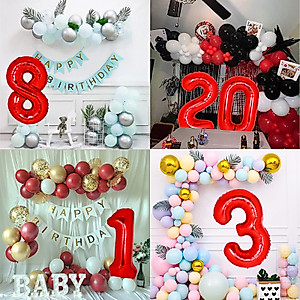 40 Inch Red Number 6 Balloon Large Size Jumbo Digit 6 Mylar Foil Helium Red Balloons for 6th Birthday Party Boys Girl Celebration Decors 6 Years Old Anniversary Photo Shoot for Kids Gift Bridal Shower