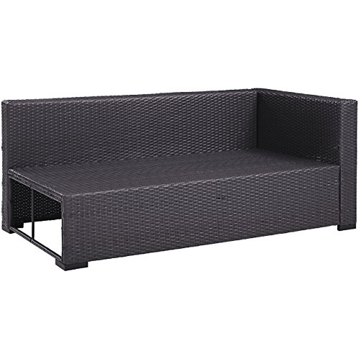 Crosley Furniture KO70129BR-MI Biscayne Outdoor Wicker Single-Arm Loveseat with Mist Cushions - Brown