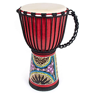 Kmise 8" Djembes African Hand Drum Mahogany Standard Goat Skin Drumhead (MI3039)