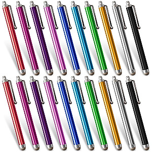 XMONKEY Stylus Pen, 20 Packs Stylus with Mesh Fiber Tip and Aluminum Body for Touch Screen, Compatible with iPad, iPhone, Smart Phone and Tablet with Capacitive Touch Screen