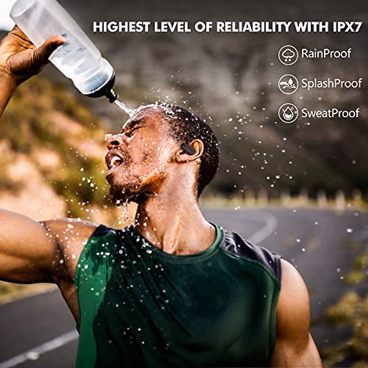 ACREO The Next Generation Open Ear Headphones, OpenBuds【2022 Launched】, True Wireless Earbuds with Earhooks, Bluetooth Workout Headphones, 18 Hours Playtime with Case, IPX7 Waterproof, Black