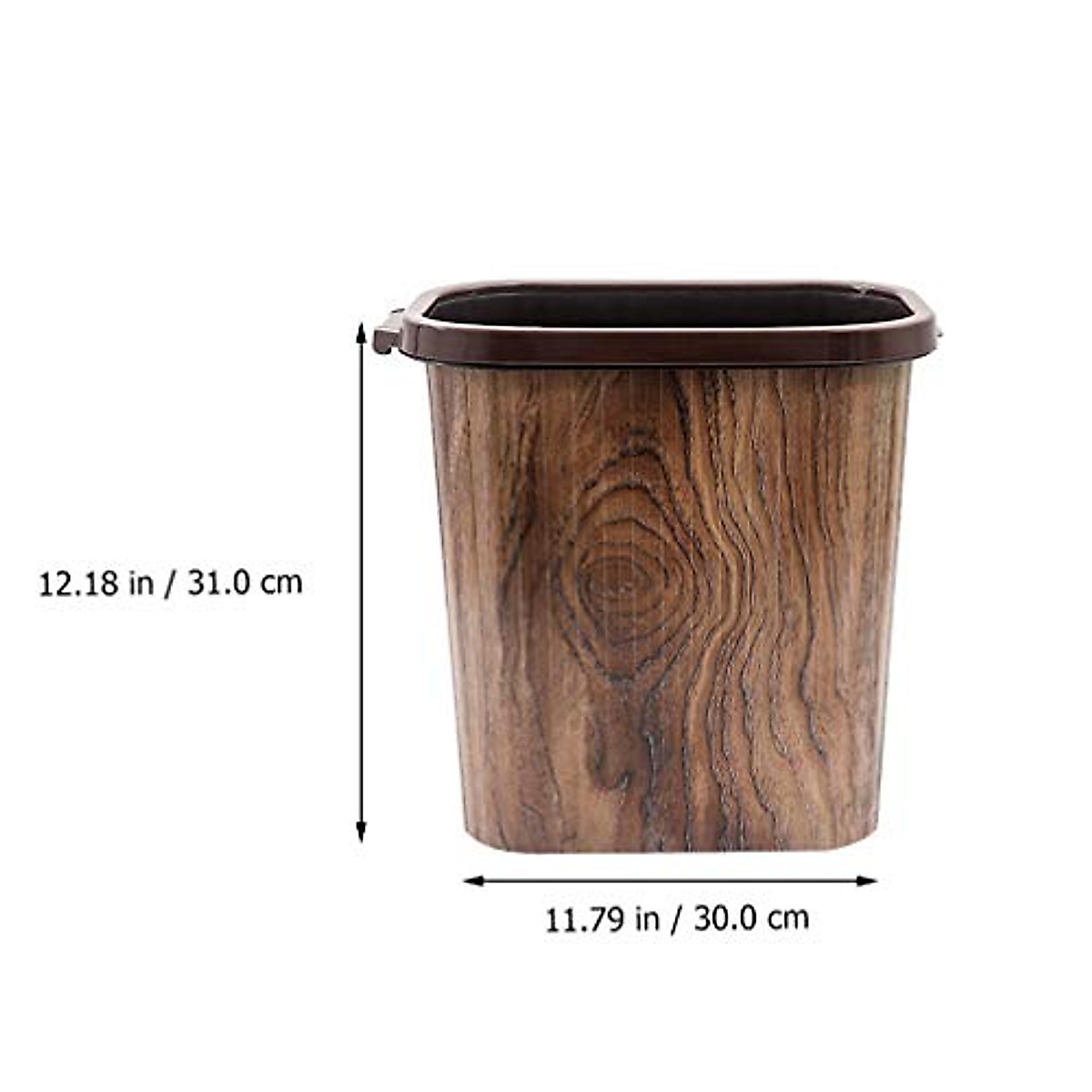 Garneck Rustic Farmhouse Wastebasket Bin Trash Can Decorative Can for Bathroom Kitchen Office Dorm Room Laundry
