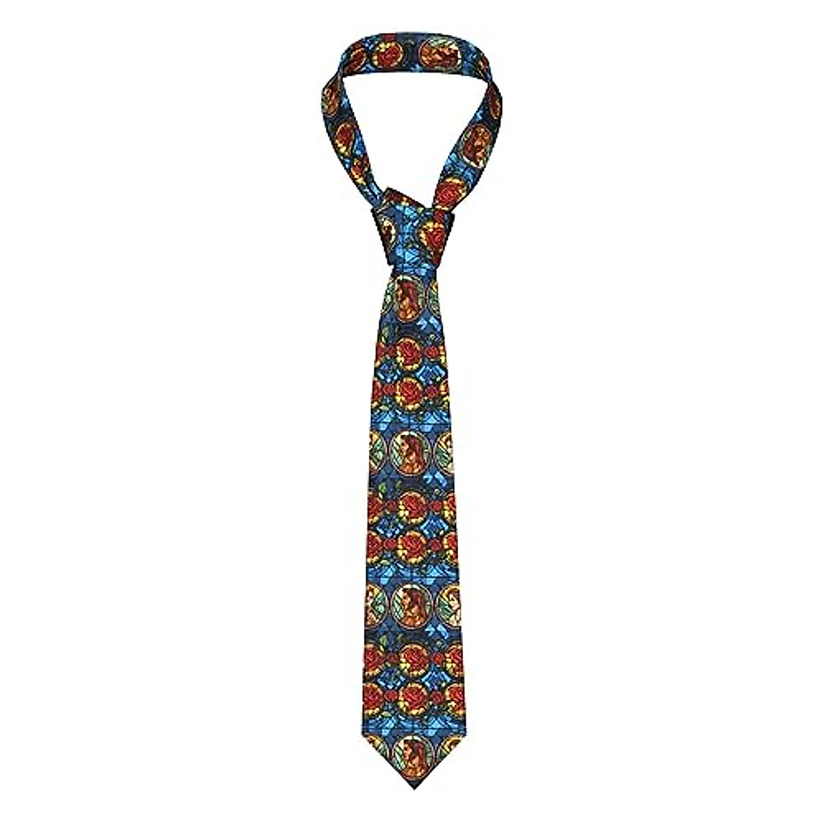 GUIVUPP Beauty and Beast Fairytale Glass Tie Funny Fashion Wide Novelty Neck Ties For Men Teen Gift, One Size