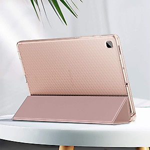 INFILAND Case for Samsung Galaxy Tab S6 Lite 10.4 Inch(2024/2022/2020) - Shockproof Frosted Translucent Back with S Pen Holder&Auto Wake/Sleep Function, Rose-Gold