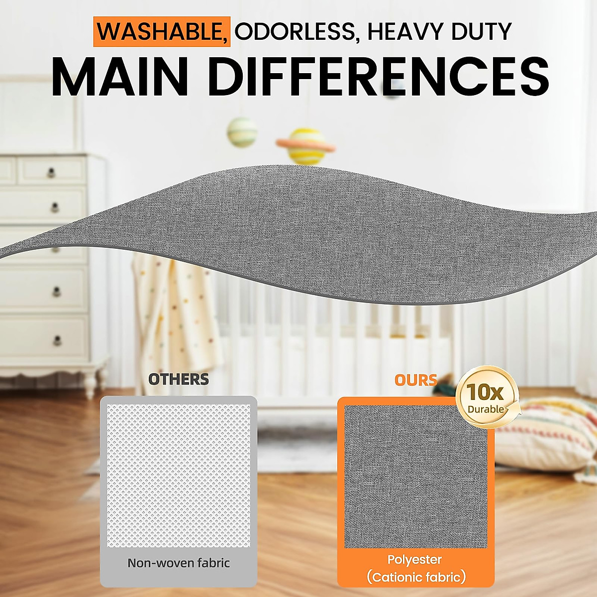 Criusia 3 Pack Sock Underwear Organizer Dividers, 64 Cell Drawer Organizers Fabric Foldable Cabinet Closet Organizers and Storage Boxes for Storing Socks, Underwear, Ties (16+24+24 Cell, Gray)