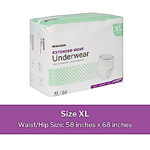 McKesson Extended Wear Underwear, Incontinence, Maximum Absorbency, XL, 48 Count