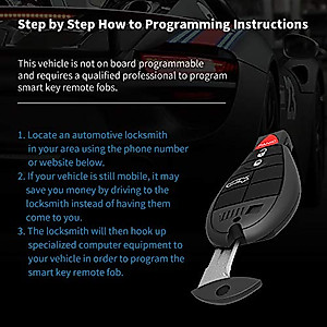 Key Fob Fit for Chrysler 300 2008-2011, Dodge Durango 2008-2013, Challenger 2008-2014, Journey 2009-2013, Charger 2008-2012, Grand Caravan 2008-2014
