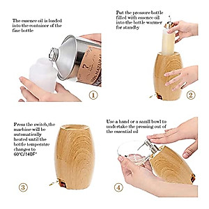 Electric Bottle Warmer for Massage Oil Lotion Gel 131°F Constant Temperature with 9.13 Fl.oz Plastic Bottle Elitzia ETOH843N Natural Colour