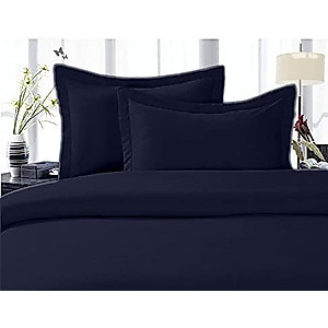 Saferay Green Super King Plus Duvet Cover Set 120x120 Inch - 3 Piece Lightweight Comforter Cover Bedding Cover Bed Decor All Season Super King Plus - 1 Duvet, 2 Pillow Shams (Navy Blue)