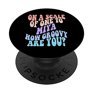 MIYA Cute Retro Girls Groovy MIYA Personalized Name PopSockets Standard PopGrip