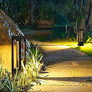 CZLZY Modern Simple LED Pillar Lamp Fashion Aluminum Square Column Light Outdoor Waterproof Post Light Courtyard Garden Floor Lamp Lawn Lamp Street Lamp Landscape Light