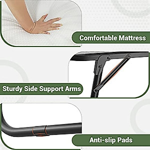 Unikito Folding Bed with Mattress for Adults, Portable Rollaway Guest Bed, Cot Size Foldable Bed with 5 Inch Memory Foam Mattress and Metal Frame, Roll Away Bed Storage Cover Included, 75 x 31 Inch