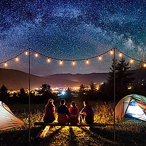 Espird Metal String Light Poles for Outdoor 2 Pack,10 Feet Outside Pole, Backyard Patio Light Poles for Parties Bistro Wedding,