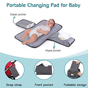 RUVALINO Diaper Bag Backpack Set, Unisex All-in-One Baby Bags for Boy Girl, Multifunction Large Travel Backpack with Portable Changing Pad, Stroller Straps, Pacifier Case and Insulated Pockets