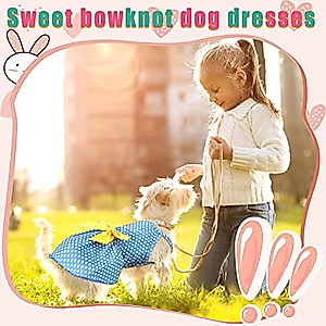 6 Pieces Puppy Dog Dress Pet Bowknot Princess Dress Puppy Floral Vest Skirt Pet Summer Dress Dog Cute Rosette Sundress Apparel for Small Dog Cat Pet (S (3-5lbs), Cute Style)