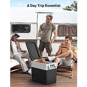 AstroAI 12 Volt Car Refrigerator, 58 Quarts(55L) Portable Freezer 12V Fridge Electric Cooler -4℉~68℉ with 12/24V DC & 110V AC for Car, RV, Truck, Van, Boat for Camping, Travel, Fishing Outdoor