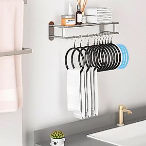 Joyindecor Belt/Scarf Hangers for Closet - 8 PCS Nonslip Space Saving Steel Tie Rings Holder Organizer for Neckties, Shawls Scarves, Veils, Pashminas Display(8 Pack, Black)