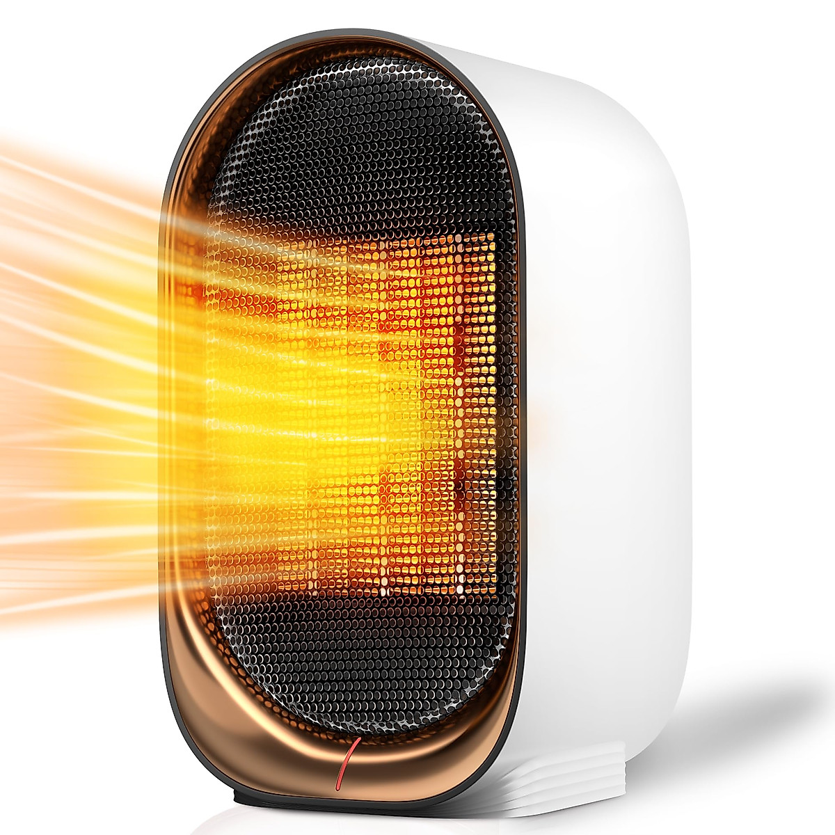 QQT Space Heater,1500W Mini Energy Efficient Space Heaters for Indoor Use,3-Speed Portable Heater Fan for Office with Adjustable,Triple Protection,Suitable for Bedroom, Office and Indoor Use(White)