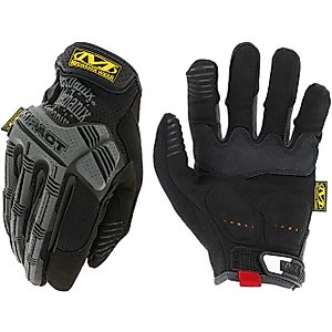 Mechanix Wear: M-Pact Work Gloves with Secure Fit, Work Gloves with Impact Protection and Vibration Absorption, Safety Gloves for Men (Black/Grey, Medium)