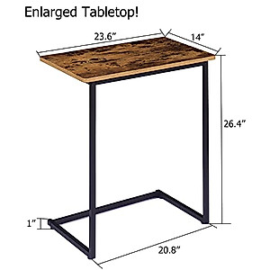 EKNITEY C Table End Table - 23.6" L* 13.9" W Small Side Table Industrial Snack Table for Sofa, Couch, Living Room, Bedroom and Small Spaces