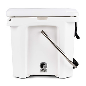 Grizzly 20 Cooler | 20 qt Ice Chest Durable Rotomolded Insulated | Made in USA | Warranty for Life | For Beach Boat Camping Fishing Hunting | G20 | White