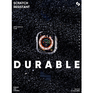 2+2 Pack Suitisbest Case and Screen Protector Compatible with Apple Watch Ultra 2/Ultra 49mm, Clear Waterproof Ultra-Thin Hard PC Bumper Tempered Glass Protective Film for iWatch Ultra 49mm