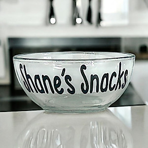 Pop's Ice Cream Bowl, Glass Personalized Dish, Grandpa Gift, Grandma or Mom and Dad, Papa or Pappy, Cereal Candy Snacks