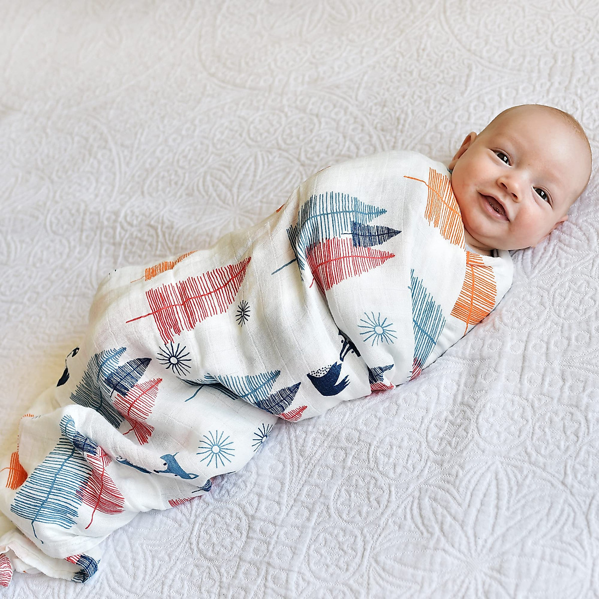 Ruby Star Swaddle Blanket, Muslin Swaddle Blankets, 3 Pack Receiving Blanket for Boys and Girls, 47 x 47 in