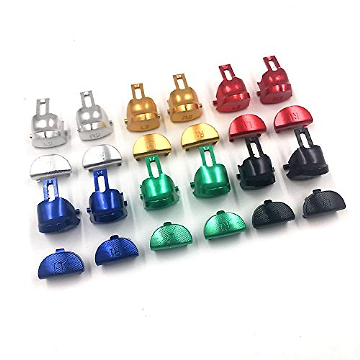 Metal Aluminum Replacement Repair L1 R1 & L2 R2 Trigger Button with Spring for PS4 Slim/ PS4 PRO Controller (Gen 2) JDM 040 JDM 050. (Black)