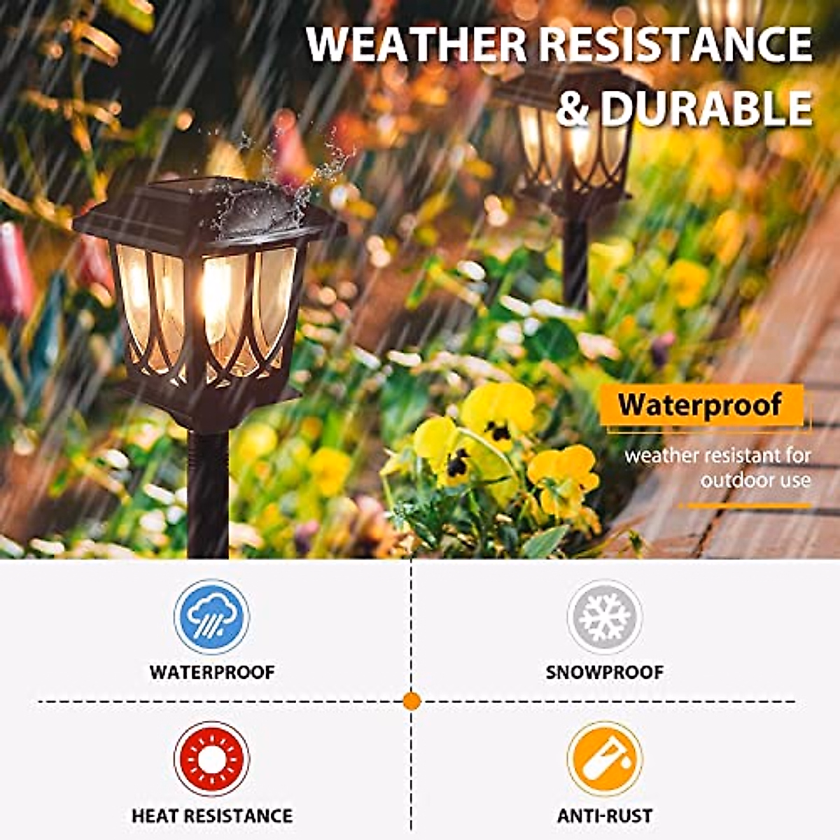 PASAMIC 2 Pack 44" Solar Lamp Post Lights Outdoor, Floor Lamp, Waterproof Solar Powered Lights for Garden, Lawn, Pathway, Yard, Front/Back Door, Warm White Solar Decorative Light, Replaceable Bulb