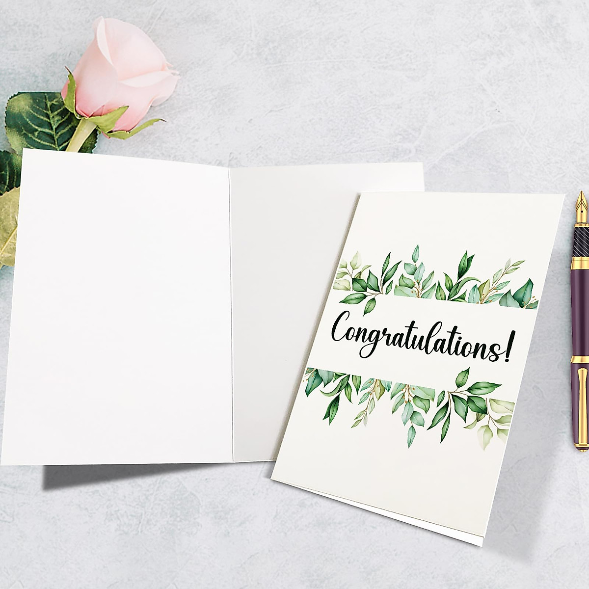 Supoeguk Leaf Graduation Card for Him Her, Floral Congratulations Card for New Graduate, Grad Card, New Job Card, Well Done Card