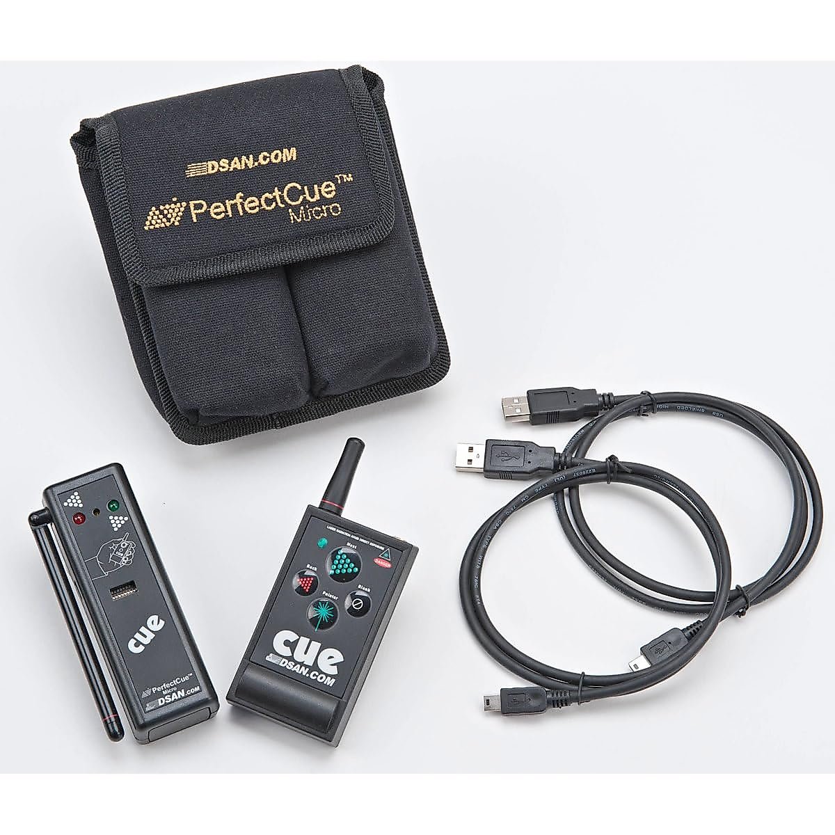 DSAN PerfectCue Micro Ultra Compact Cue Light Remote Presentation Controller with PC-AS4 3-Button & Green Laser Wireless Transmitter