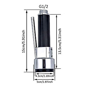 Kitchen Tap Spray Head, ABS Kitchen Tap Sprayer Head, Sink Faucet Sprayer Head Nozzle Replacement Part, Pull Down Faucet Hose Sprayer Head Nozzle Spout G1/2 Male Connection, only One Setting, Chrome